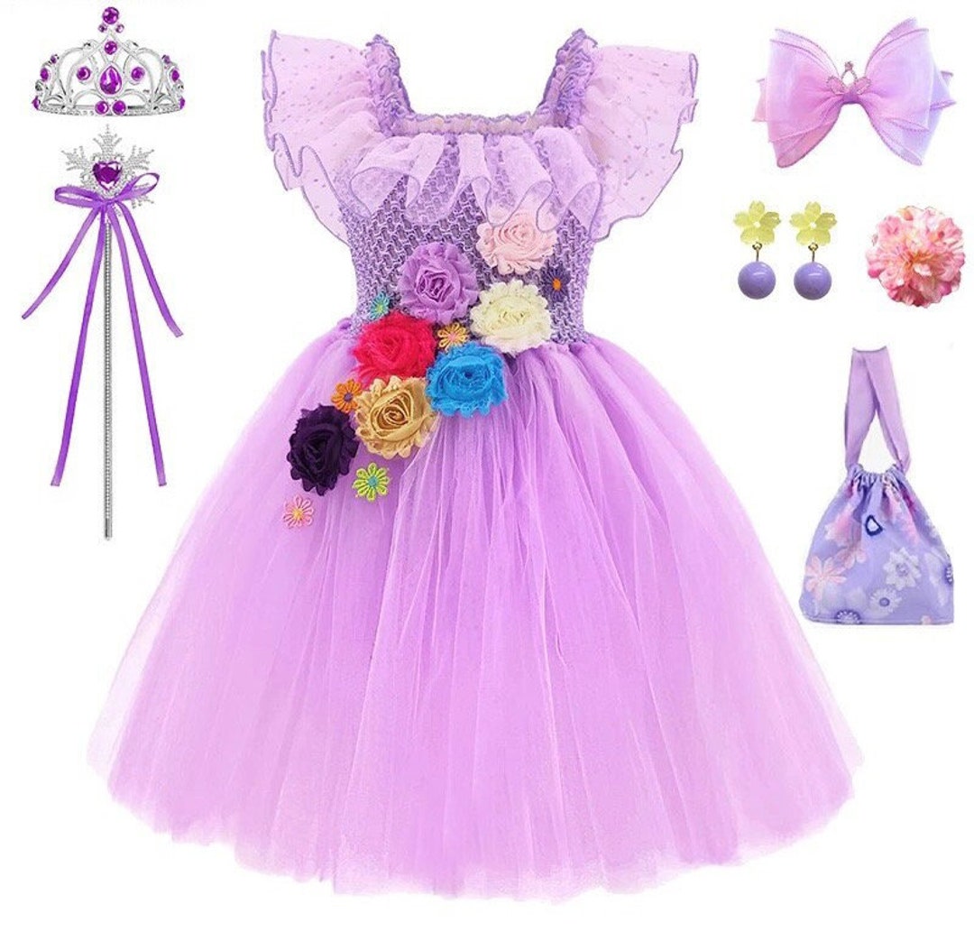 New Toddler Isabela Princess Dress Mesh Floral Cosplay Costume - Etsy