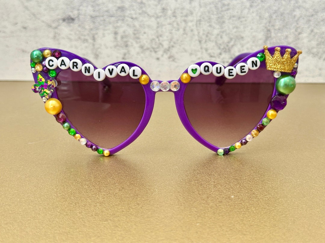 Bedazzled Mardi Gras Sunglasses: Carnival Queen Parade Shades - Etsy
