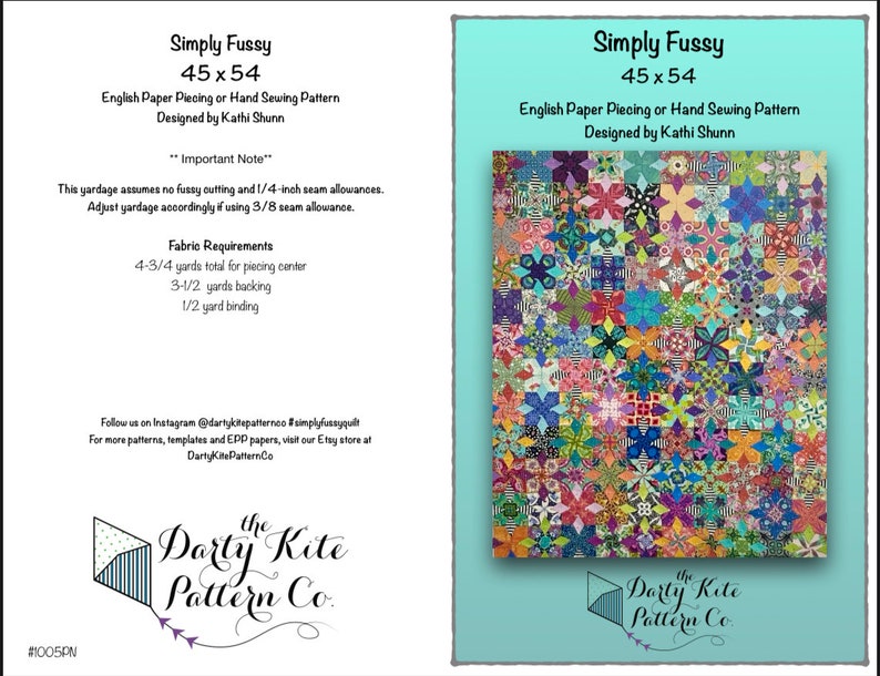 Simply Fussy PDF Pattern for EPP or Hand Piecing - Etsy