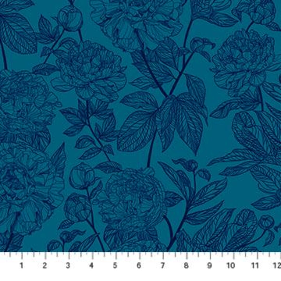 Indelible Fabric by the Half Yard Anna Maria Textiles Peony-ocean - Etsy