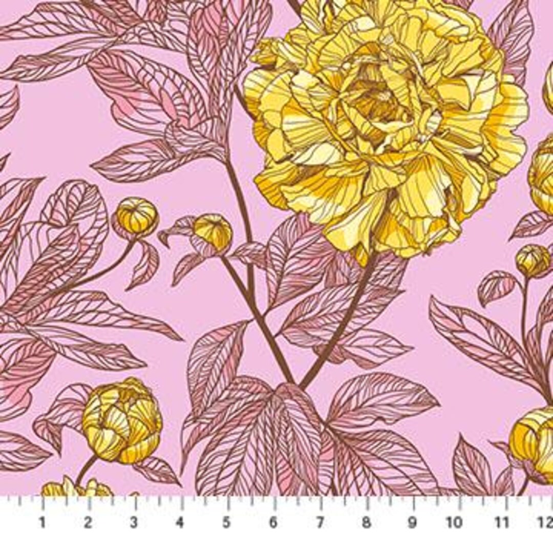 Indelible Wideback Fabric by the Half Yard Anna Maria Textiles Peony Wide-sunshine - Etsy