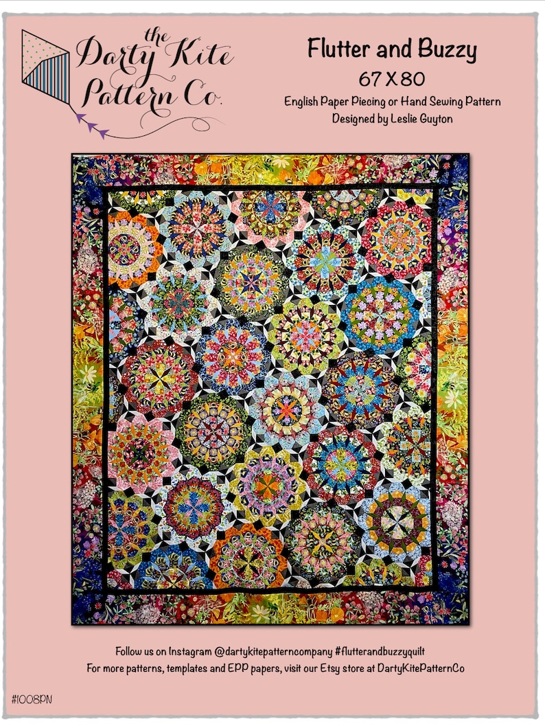 Flutter & Buzzy PDF Pattern for EPP or Hand Piecing - Etsy