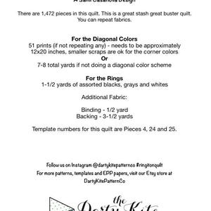 Ring It on Quilt PDF Pattern for EPP or Hand Piecing - Etsy