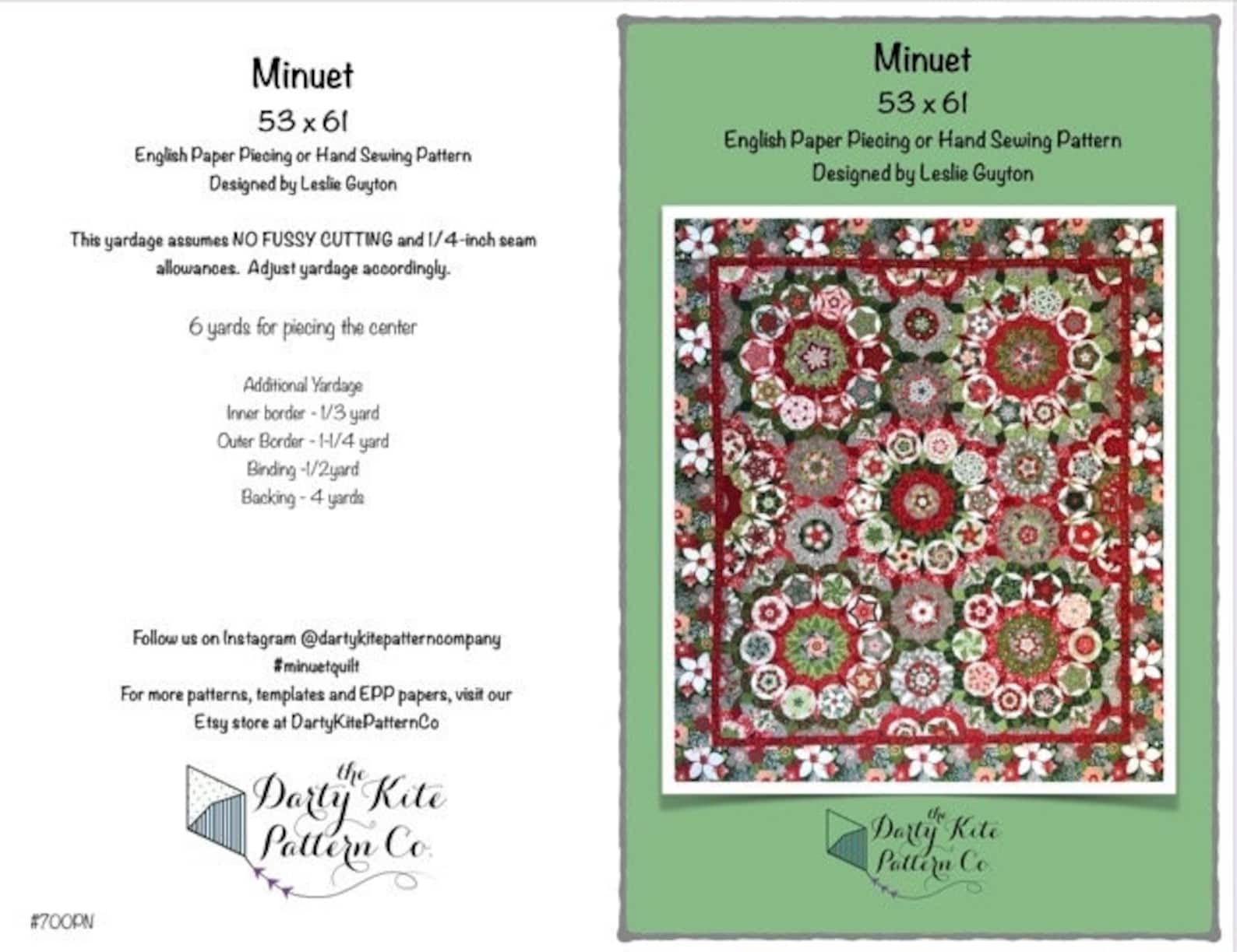 Minuet Quilt PDF Pattern for EPP or Hand Piecing - Etsy