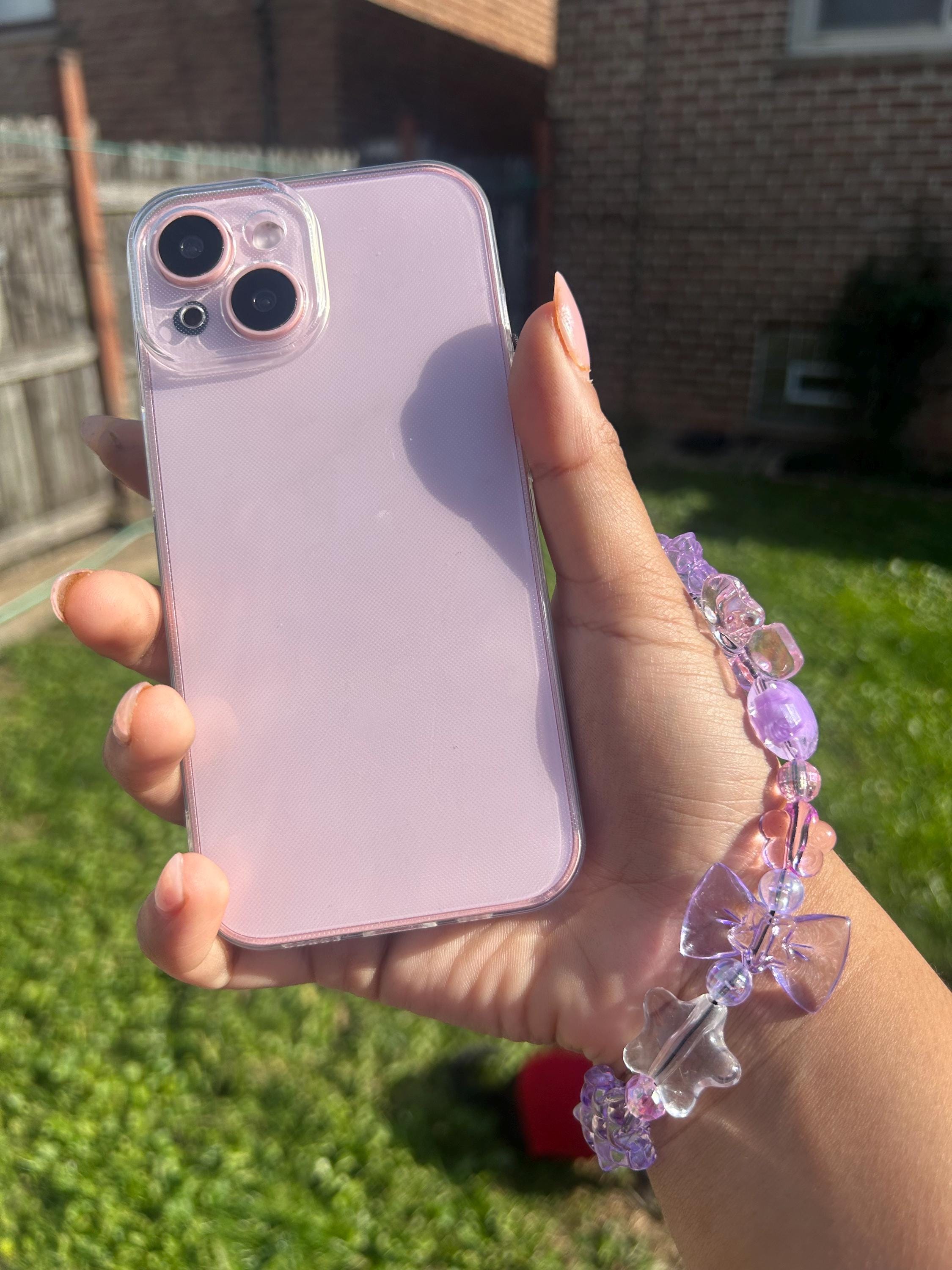 Iridescent Purple Beaded Phone Charm Strap - Etsy