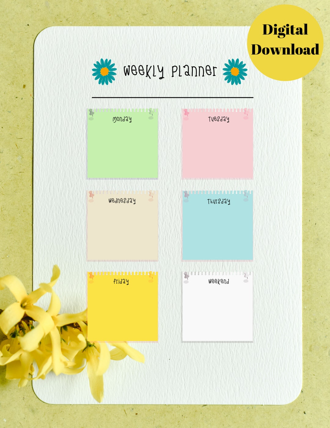 Weekly Planner Sheet Printable Printable Weekly Planner - Etsy Israel