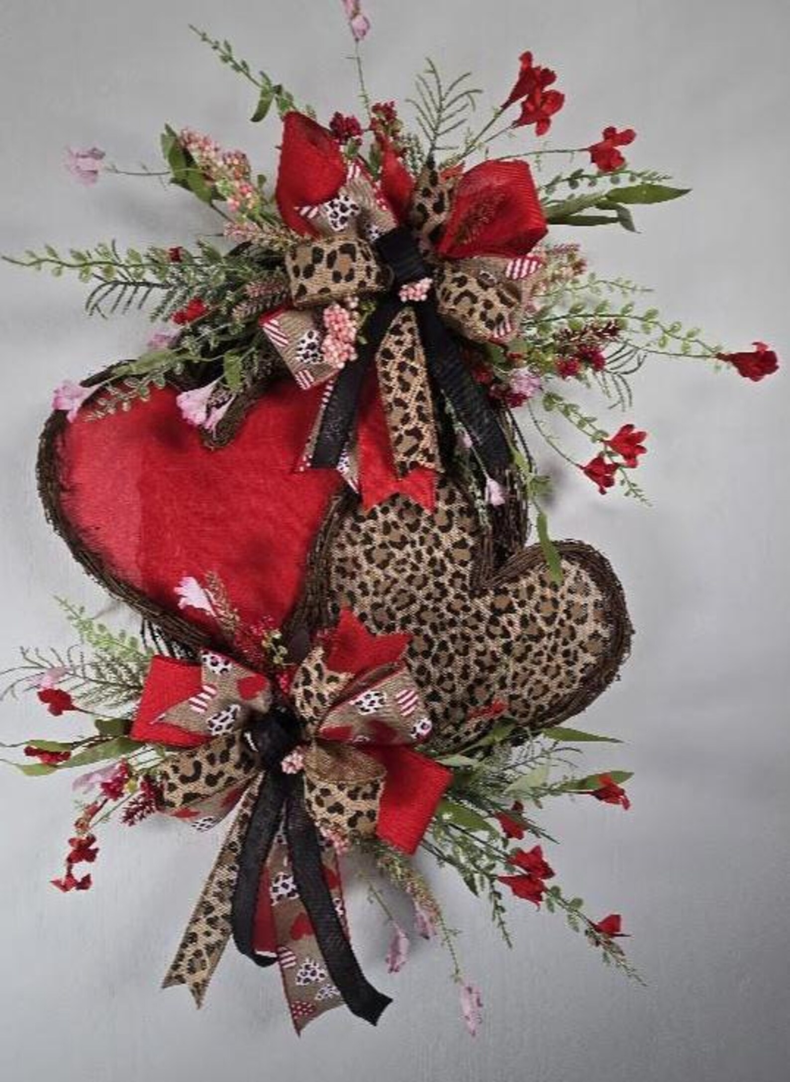 Leopard Heart Wreath for Front Door- Valentine's Day, Romantic Door ...