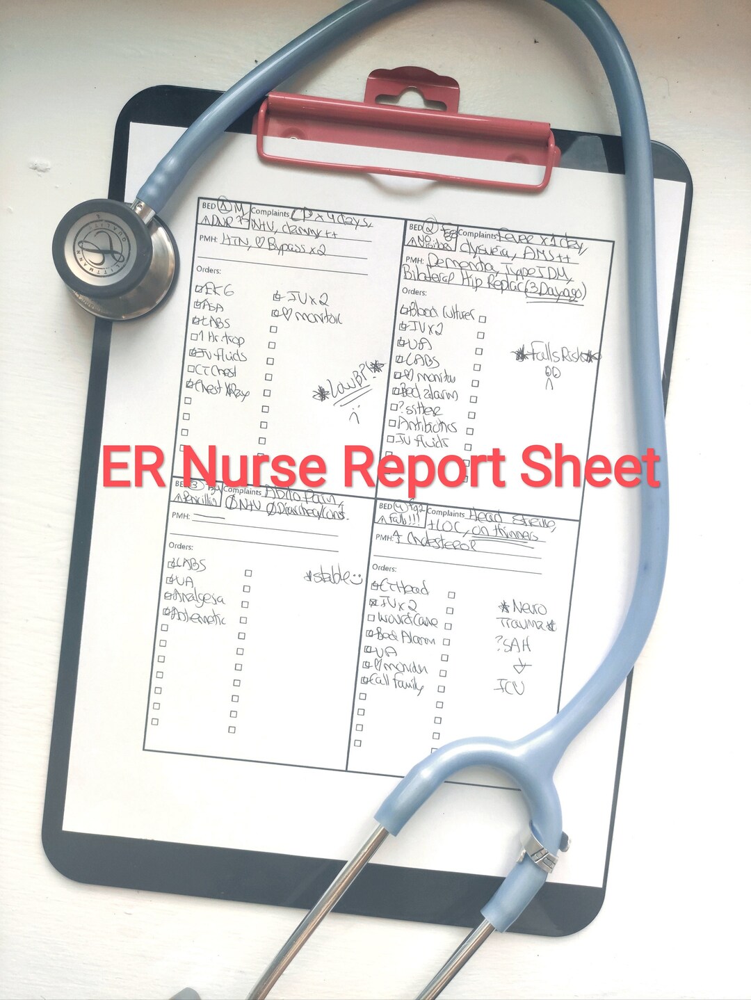 ER Nurse Report Sheet Template: Patient Handoff, Shift Planner (PDF) - Etsy