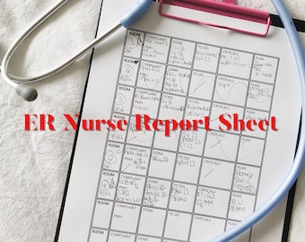 Emergency Room Nurse Report Sheet 2-4 Patients ER Shift - Etsy