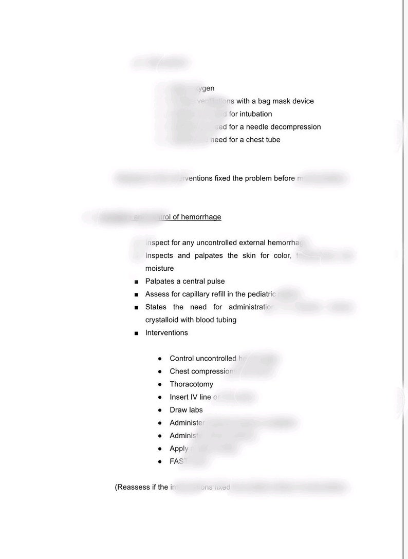 Trauma Nurse Cheat Sheet, TNCC Guide, ER Nurse Cheat Sheets, Er Nurse ...