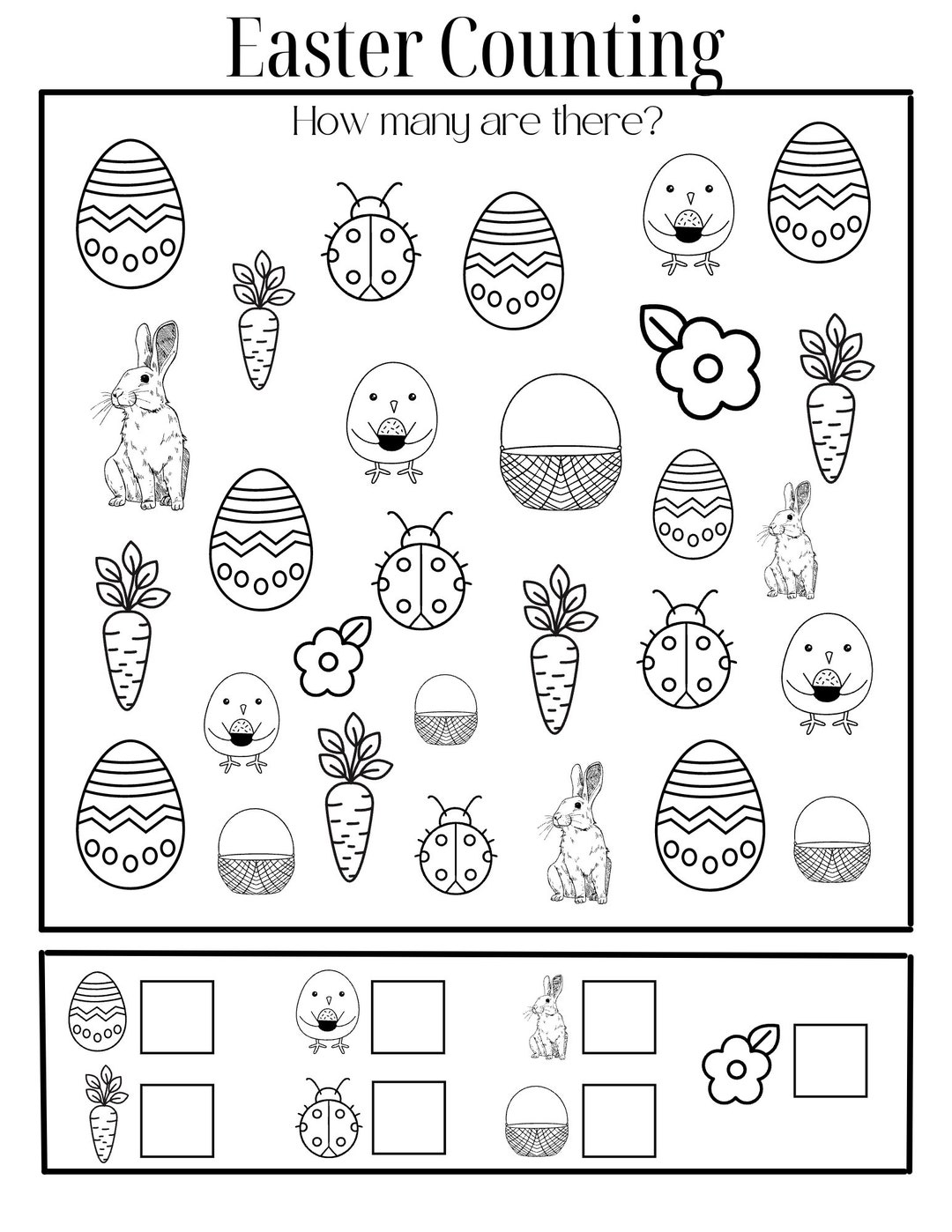 Easter Counting Sheet - Etsy