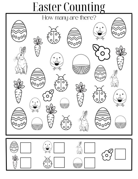 Easter Counting Sheet - Etsy