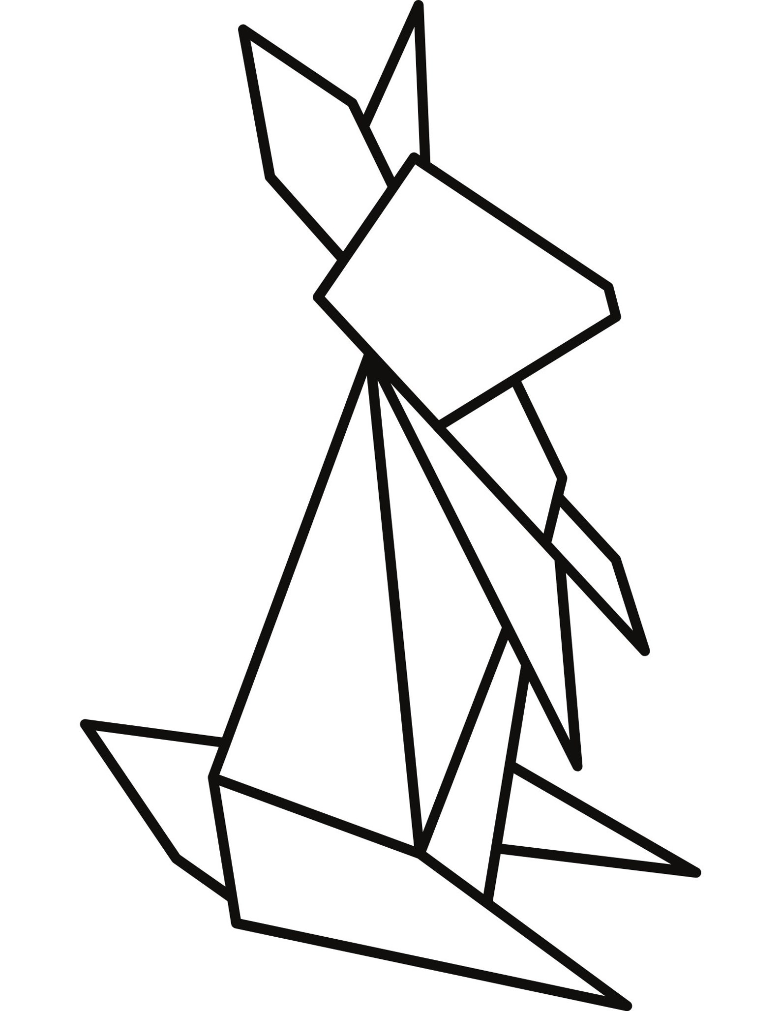 Geometric Line Animals - Origami - Etsy