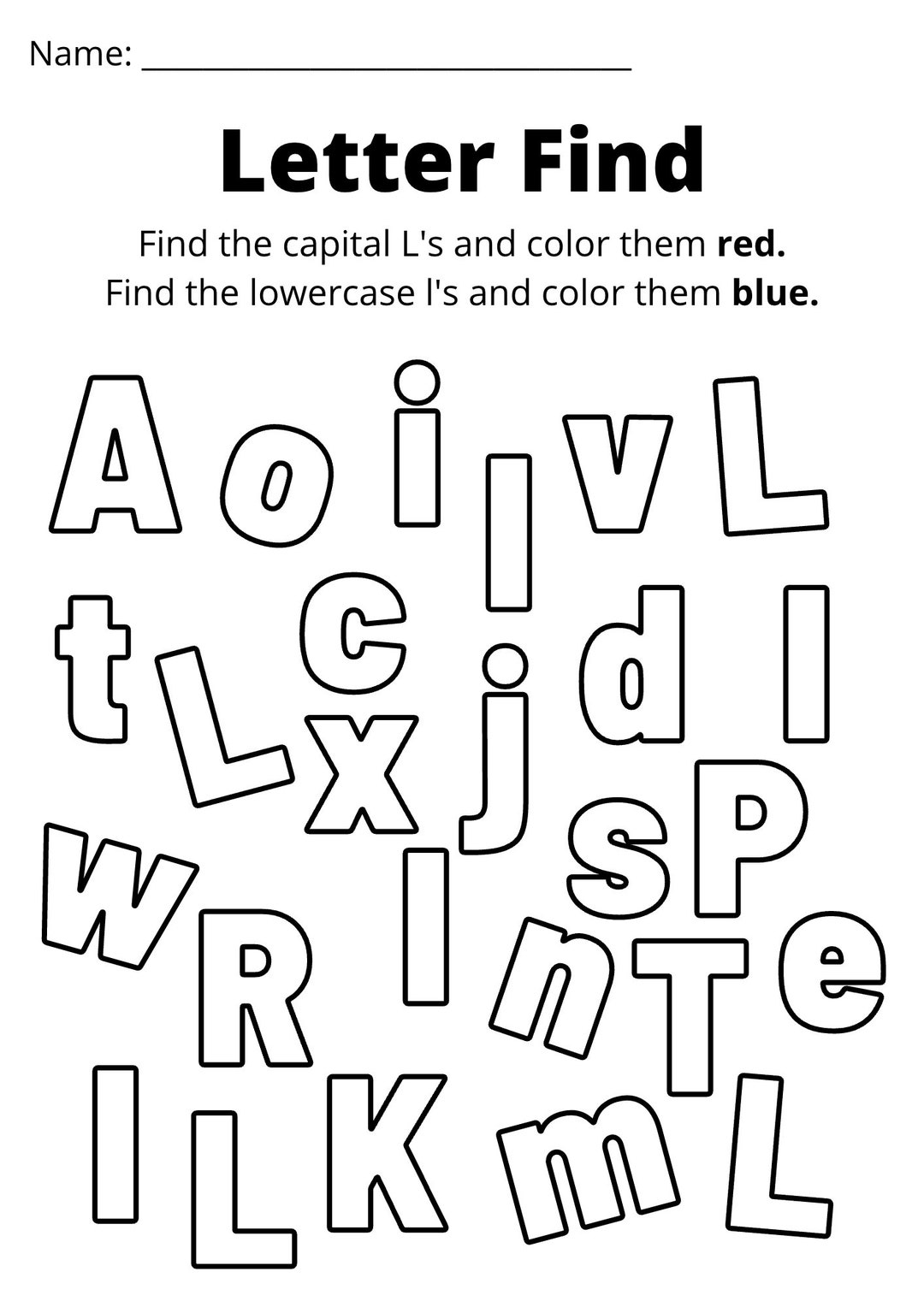 EDITABLE Letter Find - Etsy