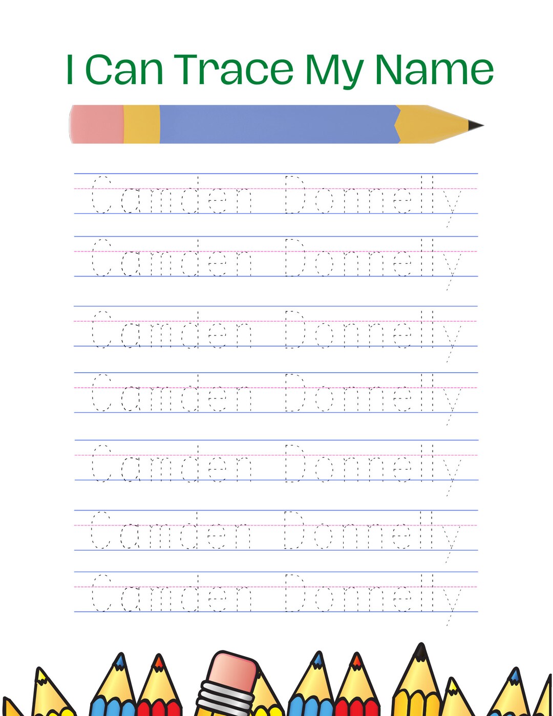 EDITABLE Name Tracing - Etsy