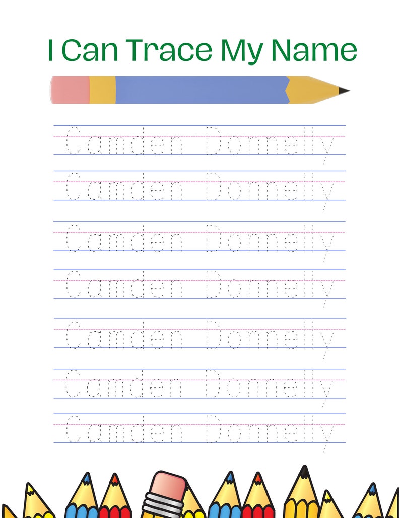 EDITABLE Name Tracing - Etsy