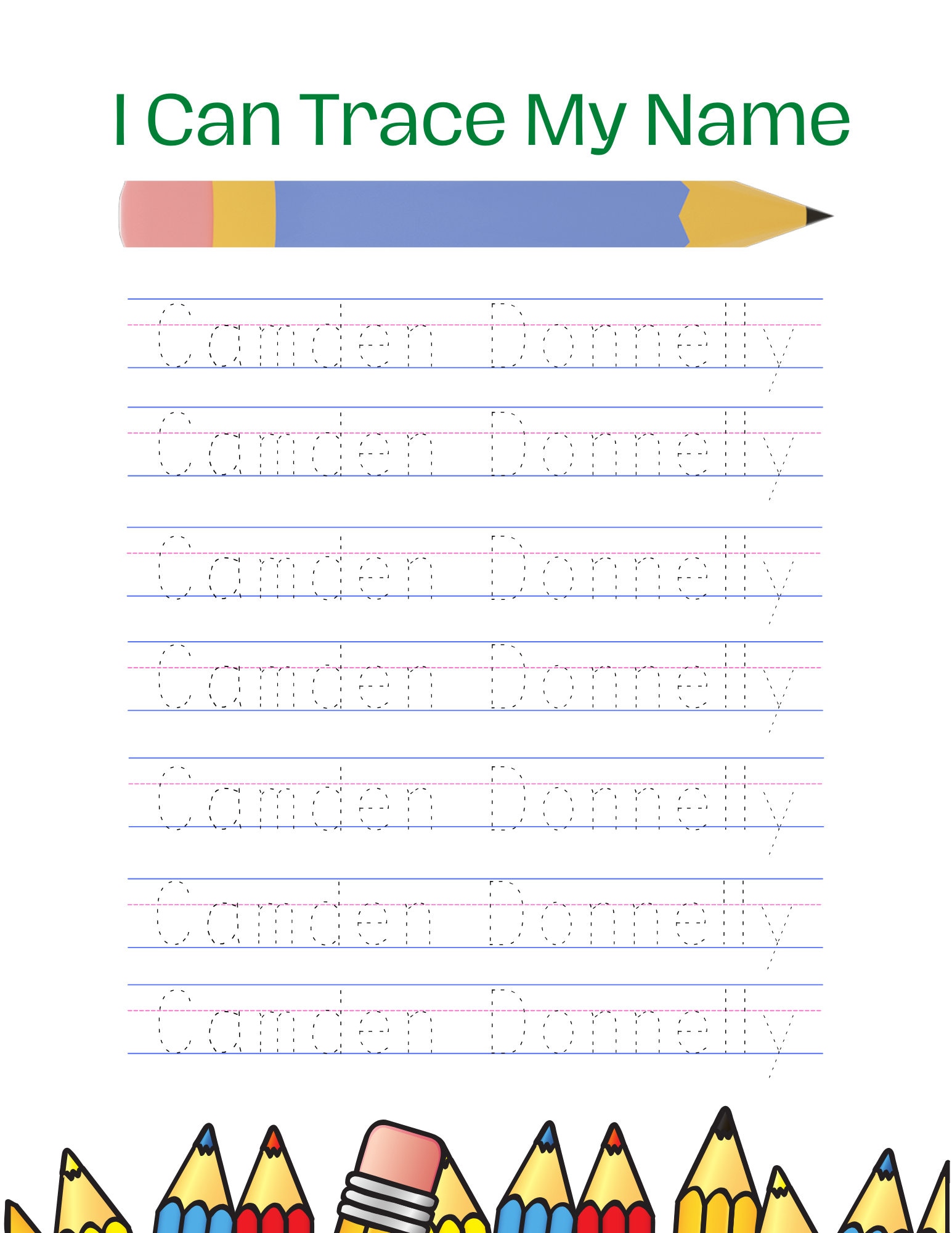 EDITABLE Name Tracing - Etsy