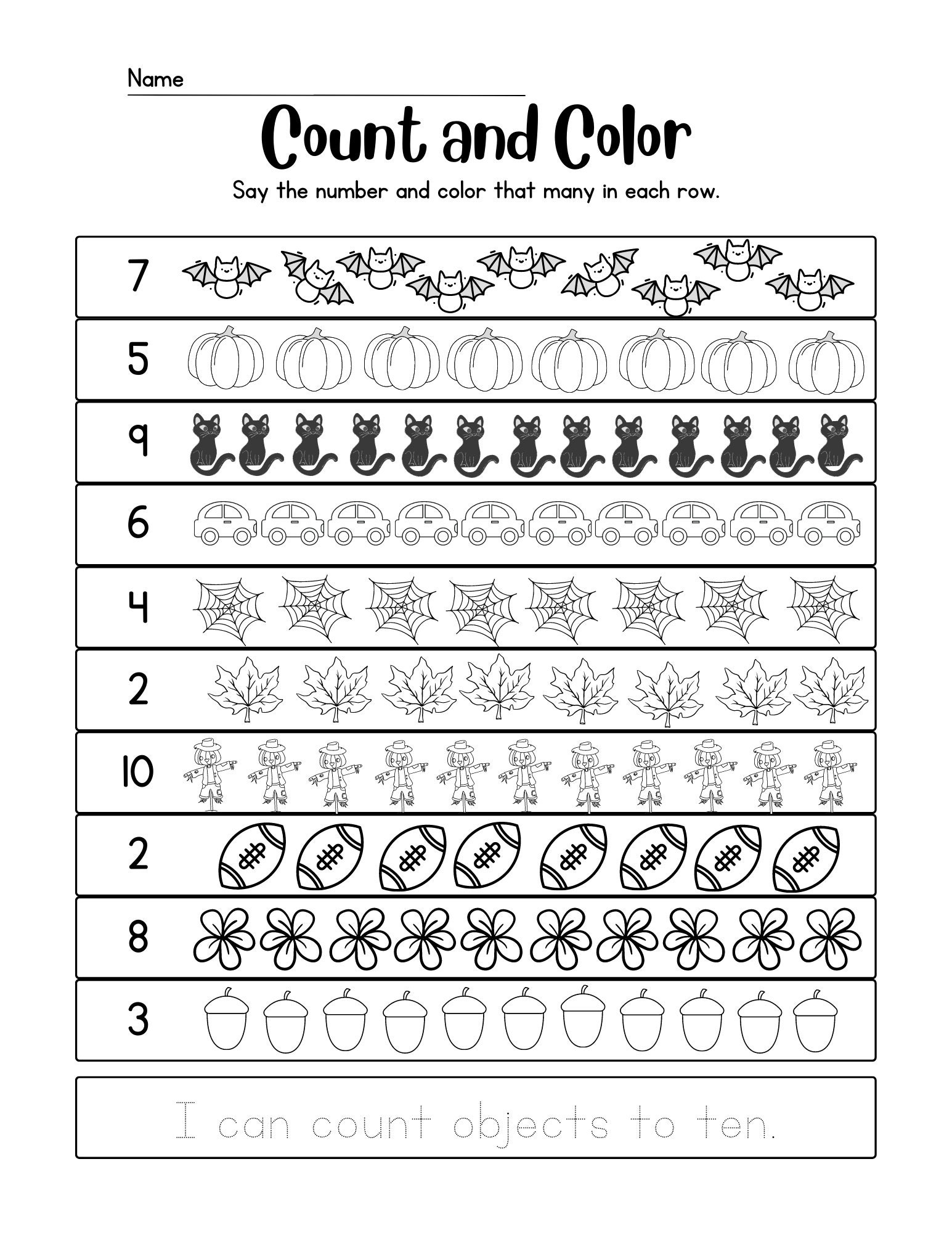Fall Kindergarten Worksheets - Etsy
