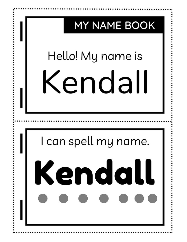 Editable Name Book Practice - Etsy