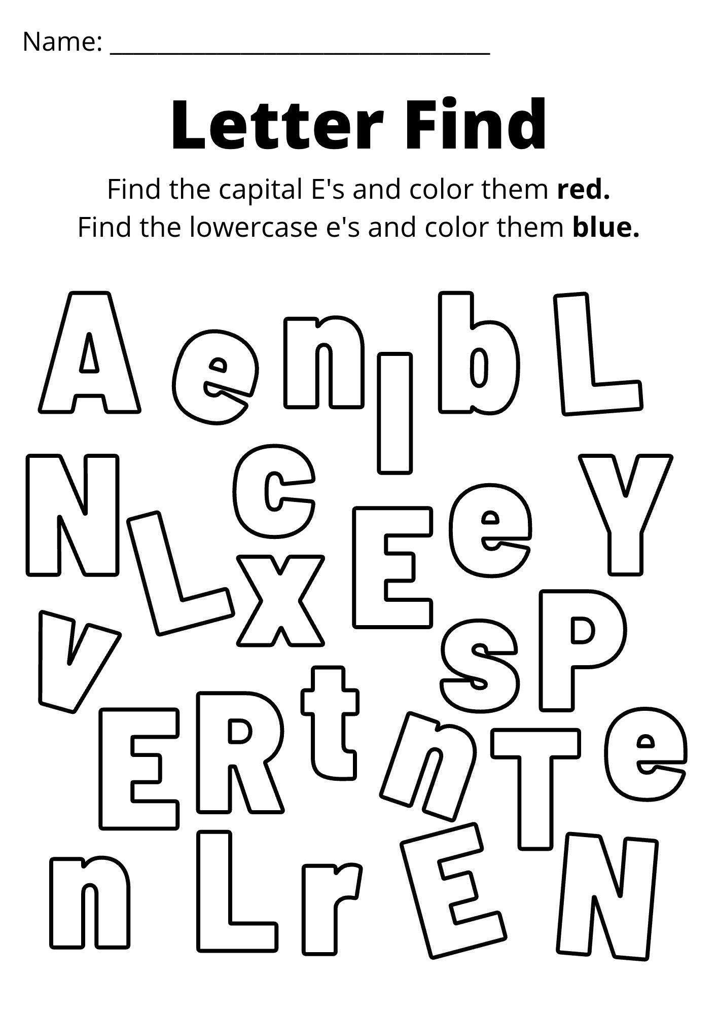 EDITABLE Letter Find - Etsy