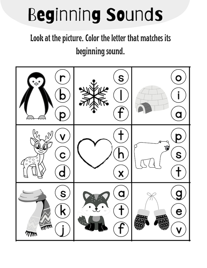 Winter Worksheets - Etsy