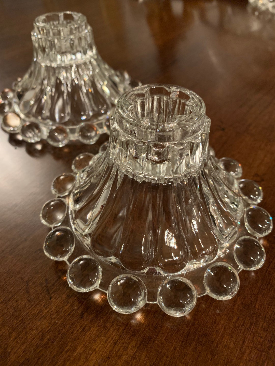Set of Three Vintage boopie Glass Candleholders - Etsy UK