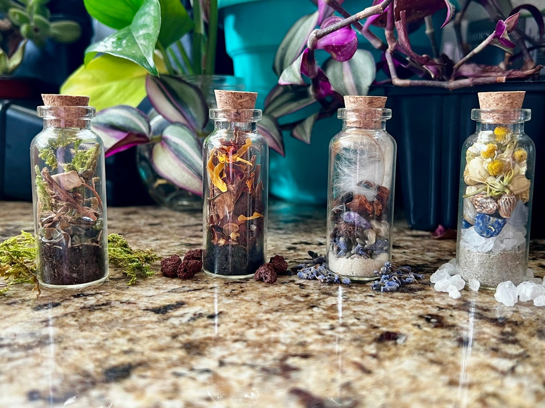 4 Element Jar Set or Kit- Earth, Water, Fire, Air. - Etsy