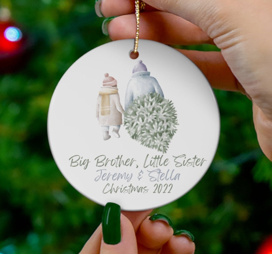 Big Brother, Little Sister Personalized Christmas Ornament - Etsy