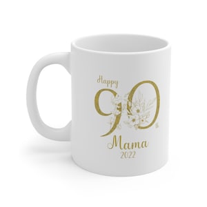 Personalized 90th Birthday Mug White Ceramic - Etsy