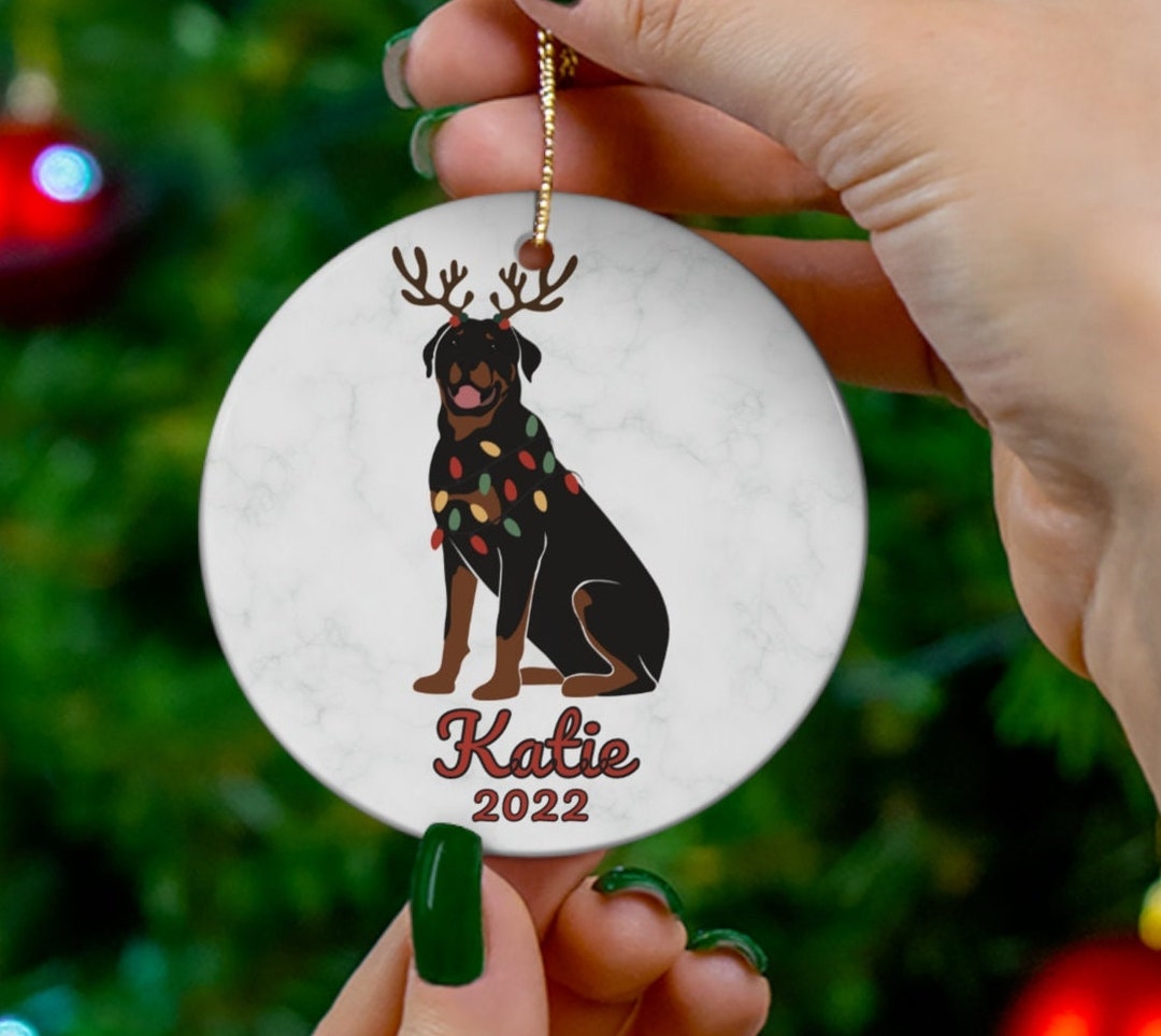 Personalized Rottweiler Dog Christmas Ornament - Etsy