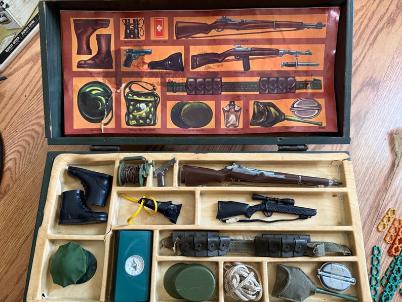 1960s Vintage Gi Joe Wooden Footlocker With Accessories - Etsy