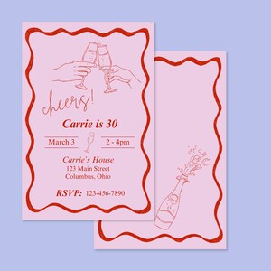 Hand Drawn Invite Double Sided Scribble Illustration Celebration ...