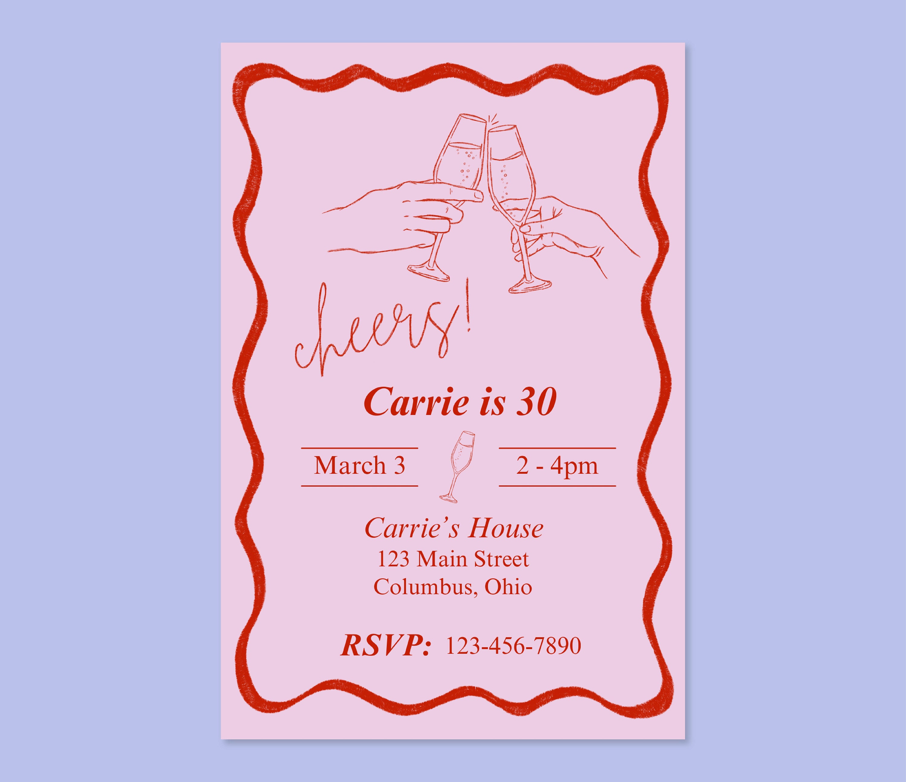 Hand Drawn Invite Double Sided Scribble Illustration Celebration ...