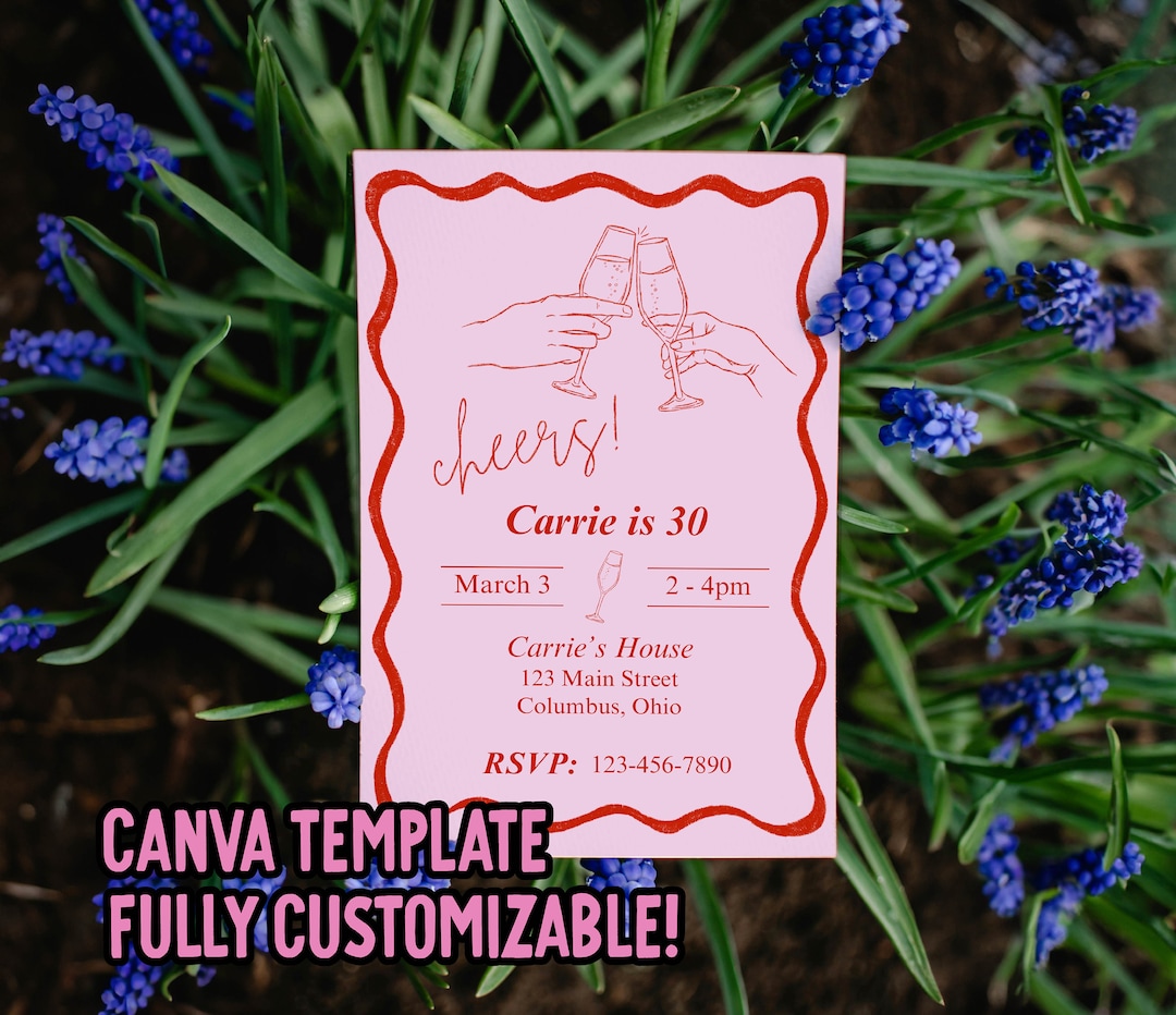 Hand Drawn Invite Double Sided Scribble Illustration Celebration ...