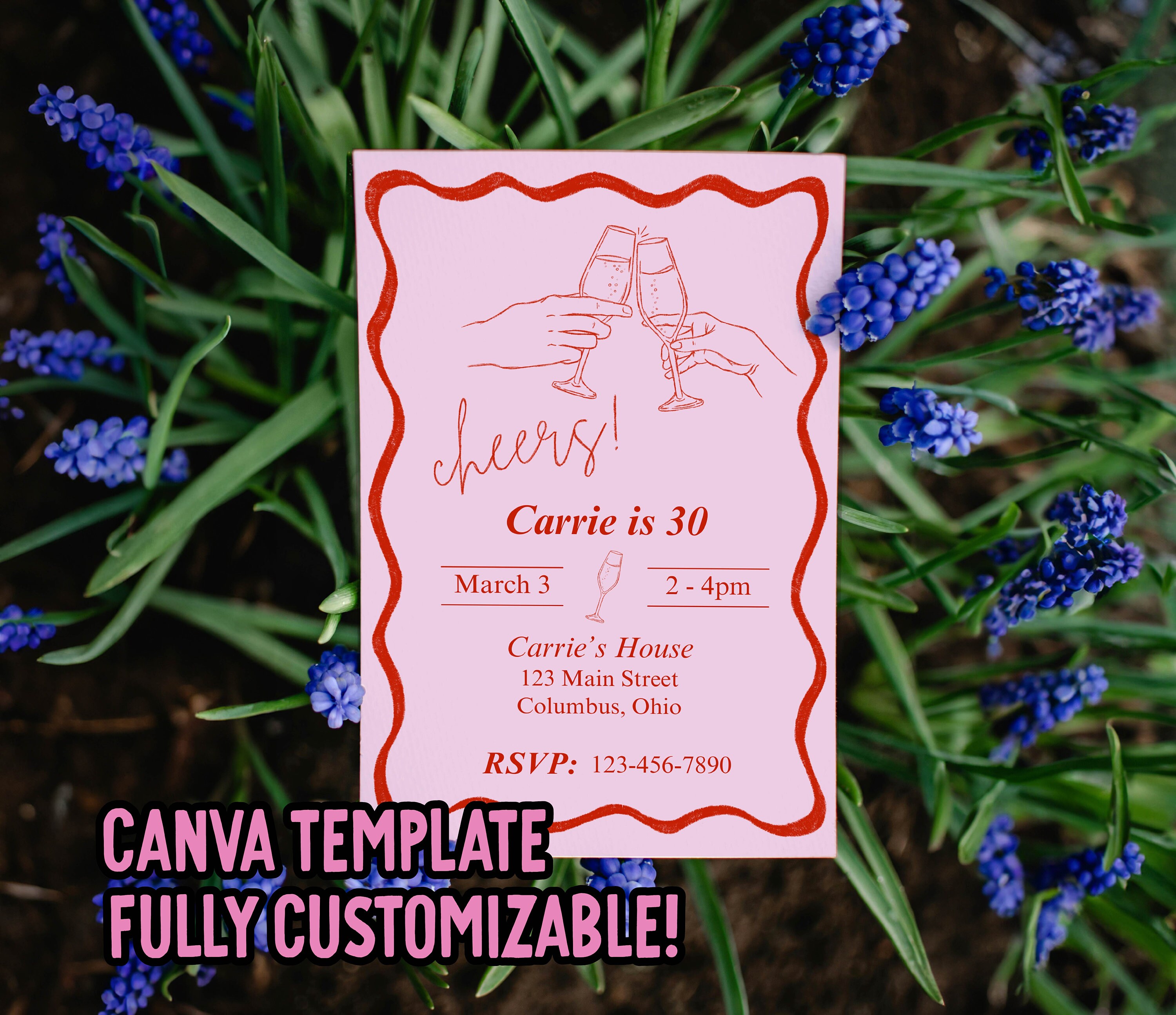 Hand Drawn Invite Double Sided Scribble Illustration Celebration ...