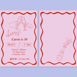 Hand Drawn Invite Double Sided Scribble Illustration Celebration ...