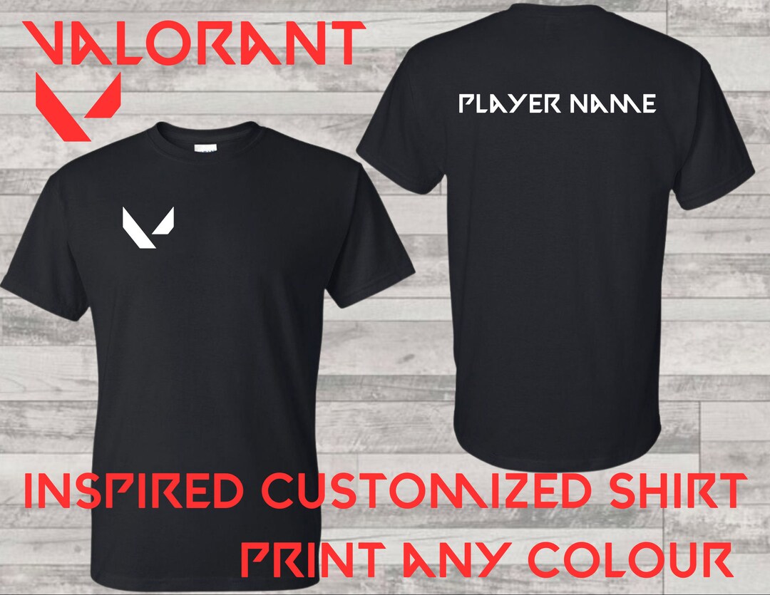 Gaming Valorant Logo Custom Tee Shirt With Player Name Pc Gamer ...