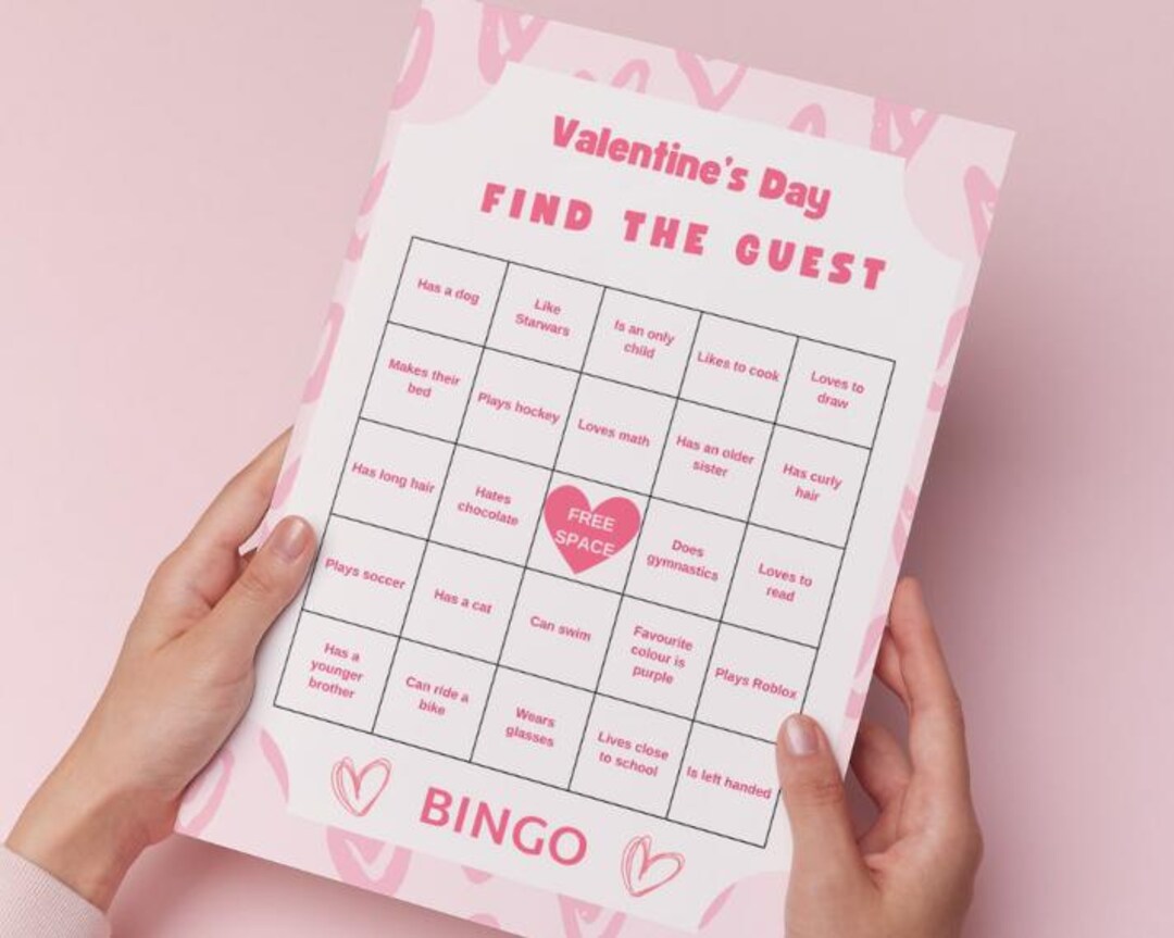 Valentine Bingo Printable | Valentines Bingo Game | Valentine Party ...