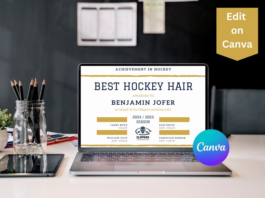 Hockey Awards Certificates Package, Team Year End Awards, Sports ...