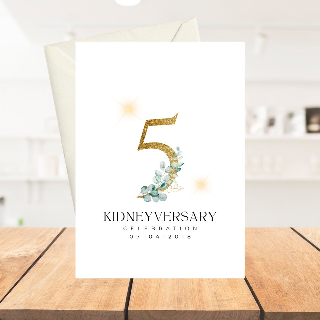 Personalised Kidney Anniversary Card - Kidneyversary Card ...