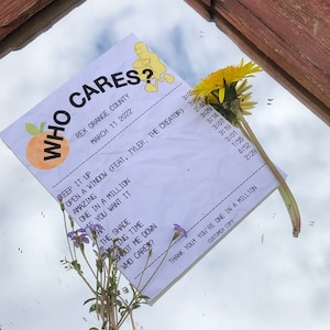 Rex Orange County Print Who Cares? Album List Receipt Die-cut ...