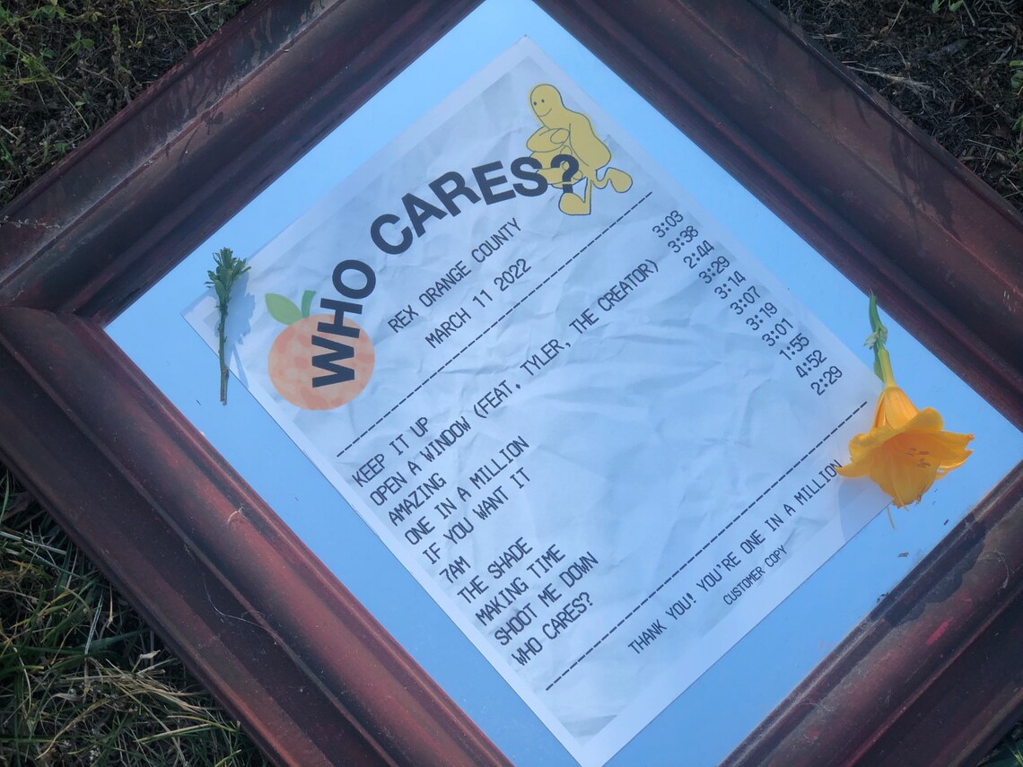 Rex Orange County Print Who Cares? Album List Receipt Die-cut ...