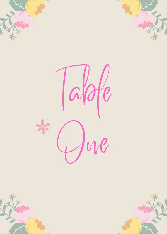 Printable Table Numbers - Etsy