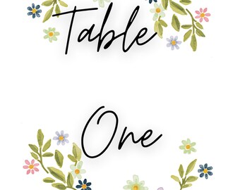 Printable Table Numbers for Special Events Weddings Digital - Etsy