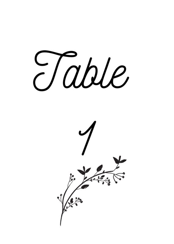 Printable Table Numbers - Etsy