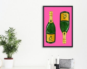 Champagne Print - Etsy