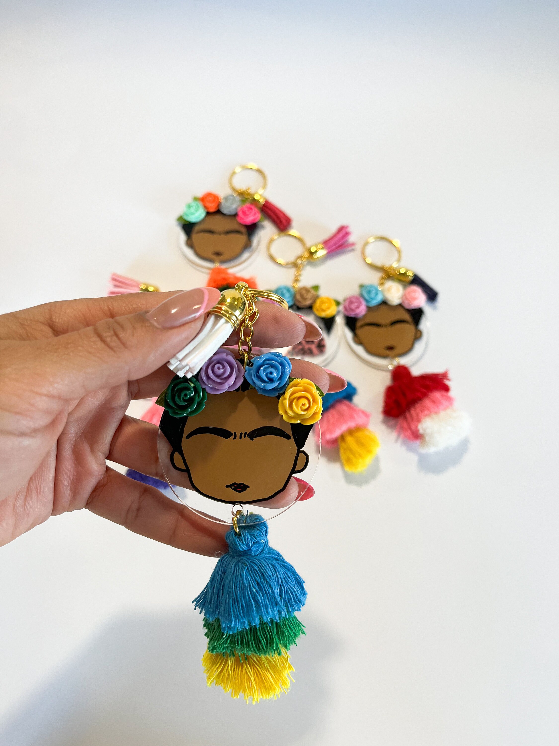 Frida Kahlo Keychain Mexican Keychain Acrylic Keychain Tassel Keychain ...