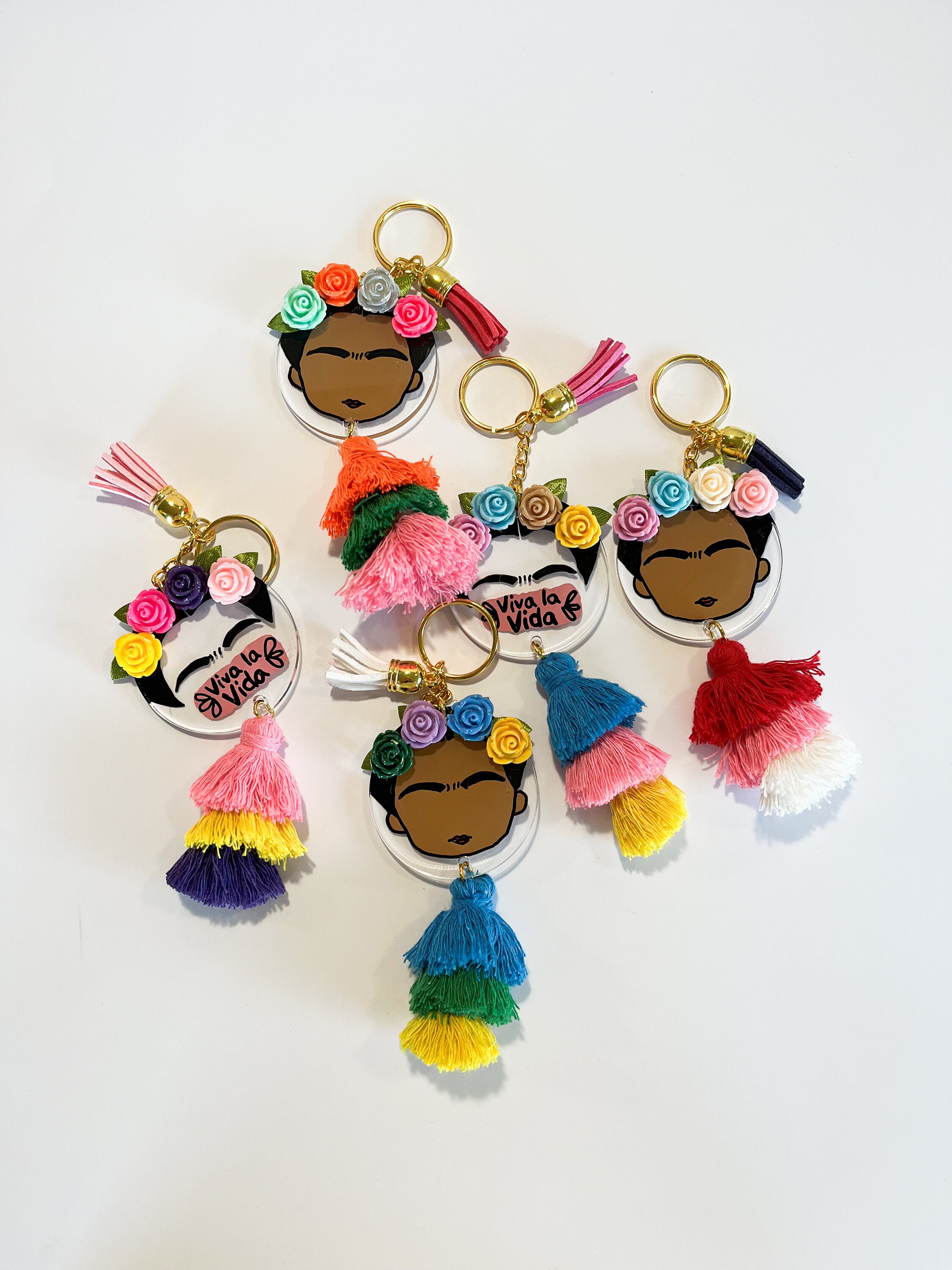 Frida Kahlo Keychain Mexican Keychain Acrylic Keychain Tassel Keychain ...