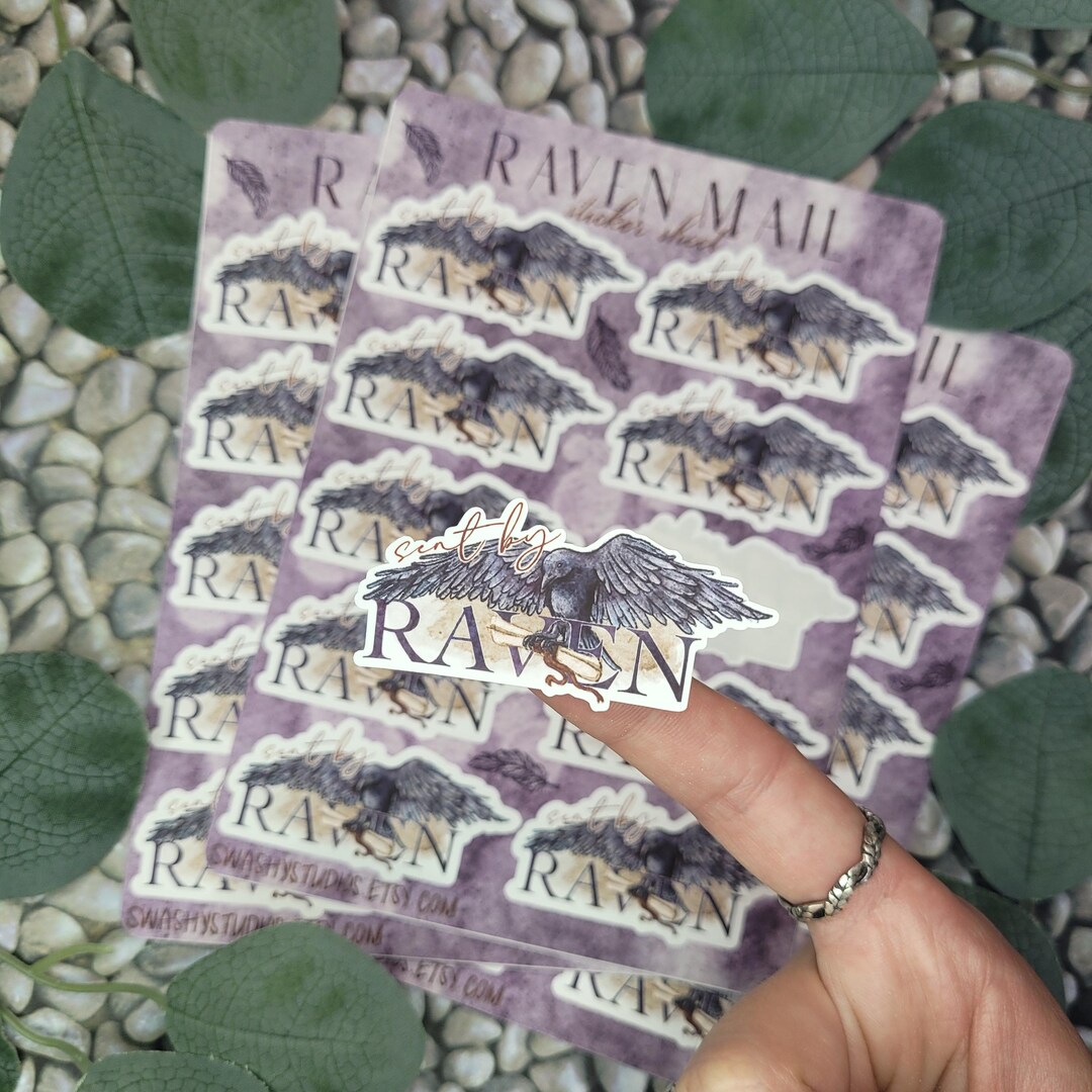 Sent by Raven Gothic Mail Sticker Sheet Set of 10 | Envelope Kiss Cut ...