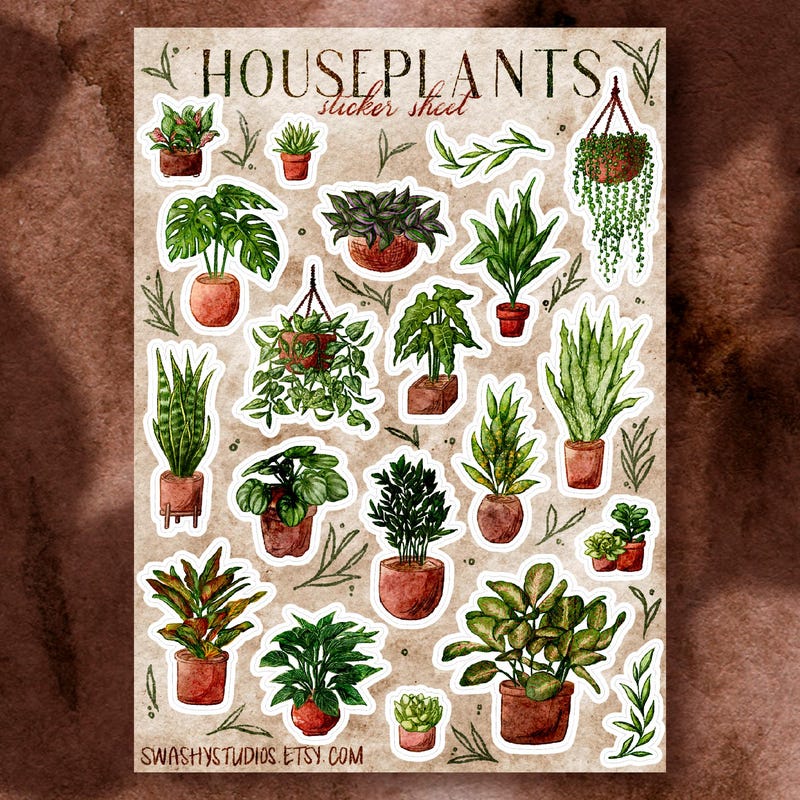 Boho Plant Sticker - Etsy